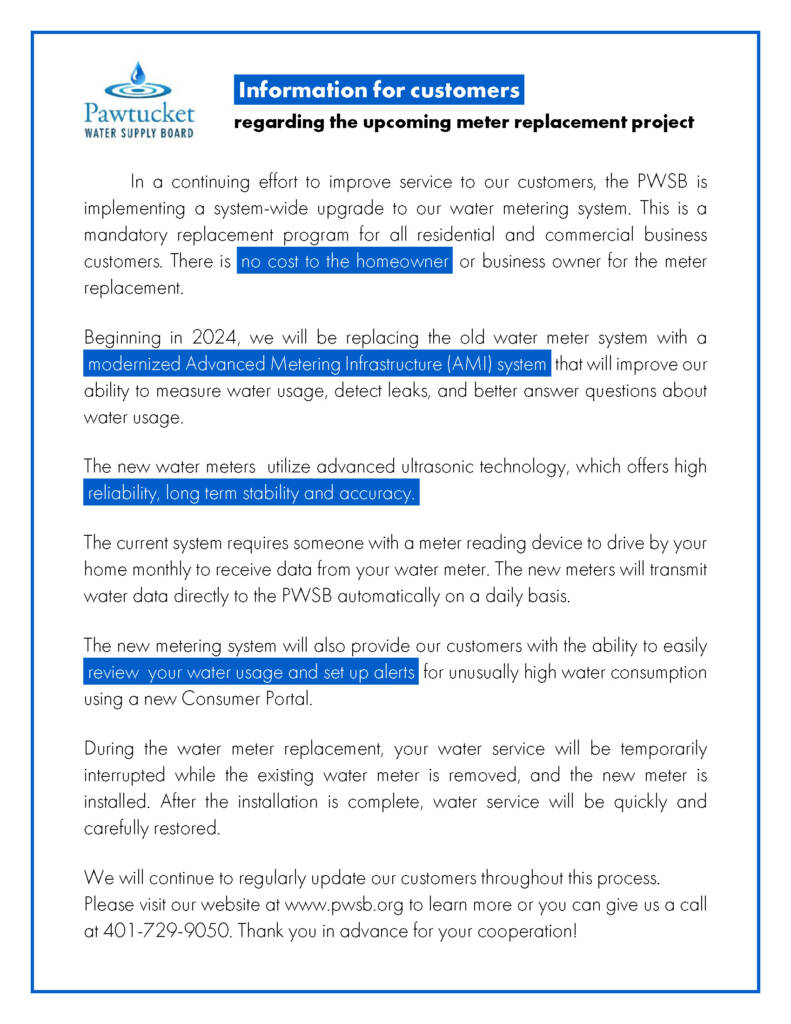 Advanced Metering Infrastructure – Pawtucket Water Supply Board