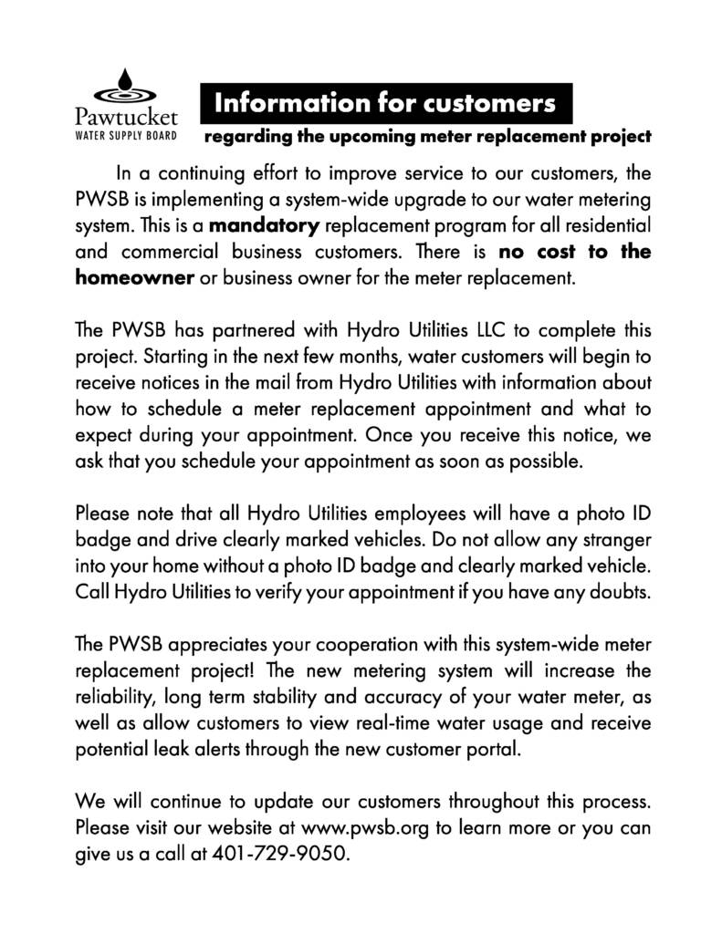 Advanced Metering Infrastructure – Pawtucket Water Supply Board